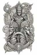 Sumarian Gods Enki And Enlil 2973YsYoTcWr56KvgKg7nt Black Grey Tattoo ...