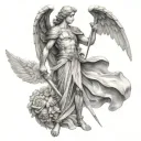Black and Grey "Archangel Gabriel Full Body, Holding A..." Tattoo ...