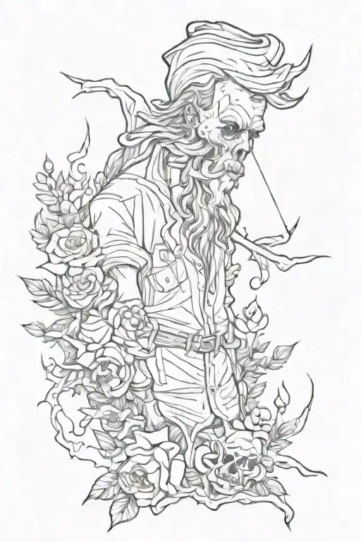 Sketch "Rip Dad" Tattoo - BlackInk AI