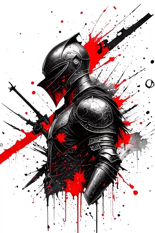 Trash Polka "Knight Of The Void" Tattoo - BlackInk AI