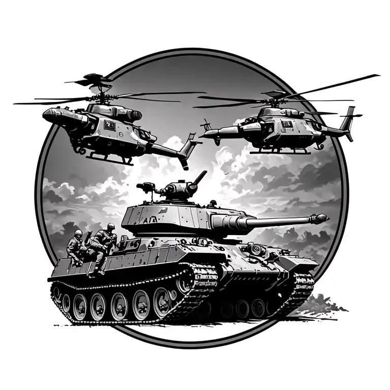Tank back tattoo - Bronctattooaus.com