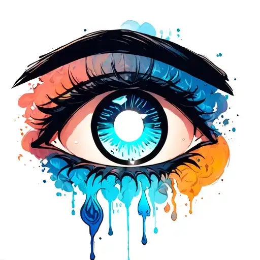Anime "A Mid Face With A Crying Eye Symbol..." Tattoo - BlackInk AI