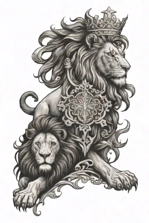 3096+ Lion Cross Tattoo Ideas - BlackInk AI