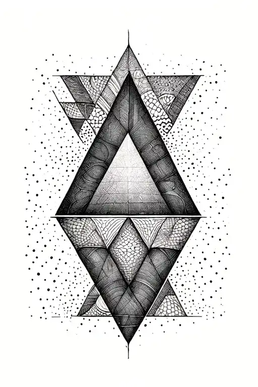 Dotwork "Triangles Connected" Tattoo - BlackInk AI