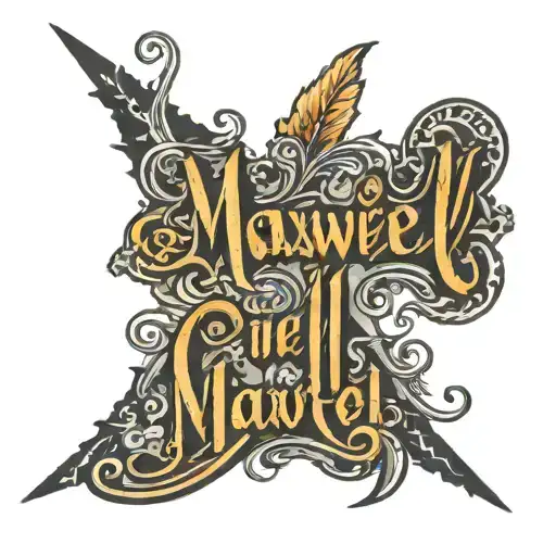 Neo-Traditional "Maxwell Written In Cursive" Tattoo - BlackInk AI