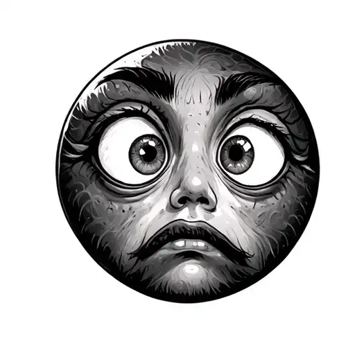 Black and Grey "Sad Happy Face Y Otra" Tattoo - BlackInk AI