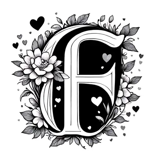 Black and Grey "Letter F Written As Infinity Sign, A..." Tattoo ...