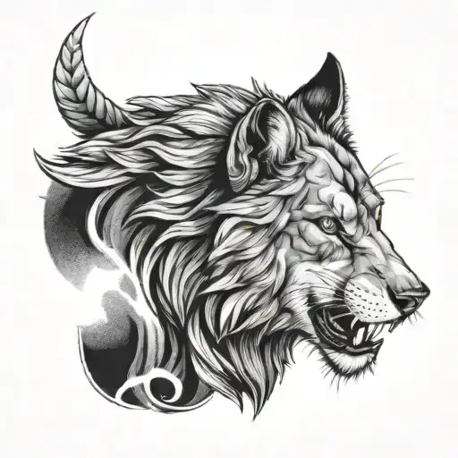 Black and Grey "Protective Animal (Upper Arm): Alpha..." Tattoo ...