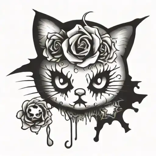 Horror "Hello Kitty" Tattoo - BlackInk AI