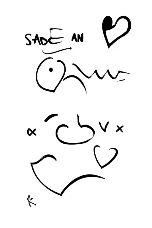 Minimalist "Sad Ans Happy Emoji Mixed" Tattoo - BlackInk AI