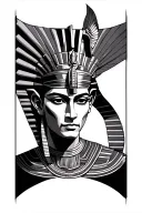 Black and Grey "Egyptian God Osiris" Tattoo - BlackInk AI