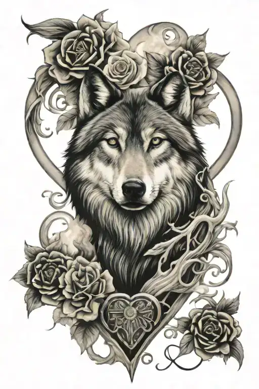 Wolf Heart Tattoos Wolf Muzzle Royalty Free Vector Image VectorStock