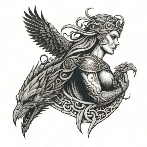 Black and Grey "Viking Hel Goddess Tattoo Design With A..." Tattoo ...