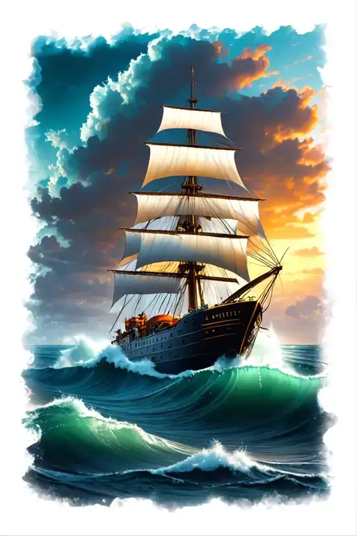 957+ Ship In Waves Tattoo Ideas - BlackInk AI