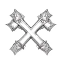 Sketch "Fine Line Templar Cross Tatoo Design" Tattoo - BlackInk AI