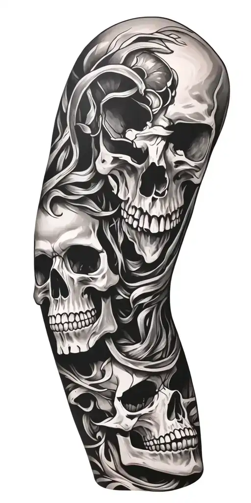 2946+ Skull Full Sleeve Tattoo Ideas - BlackInk AI