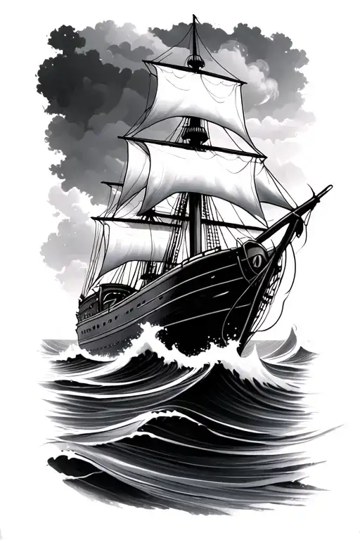 957+ Ship In Waves Tattoo Ideas - BlackInk AI