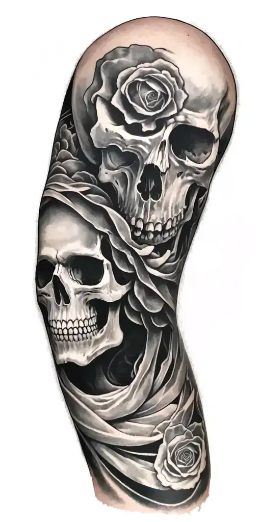 2946+ Skull Full Sleeve Tattoo Ideas - BlackInk AI