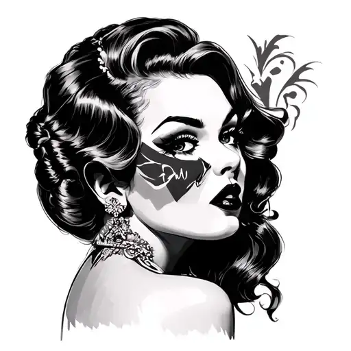 Gangster Pin Up Girl Tekeningen