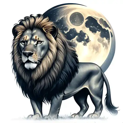 932+ Lion Moon Tattoo Ideas in 2025 - BlackInk AI