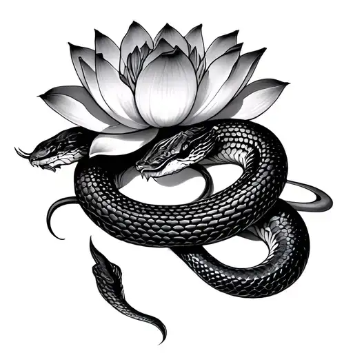 483+ Snake And Lotus Tattoo Ideas in 2025 - BlackInk AI