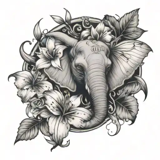 409+ Elephant With Roses Tattoo Ideas in 2025 - BlackInk AI
