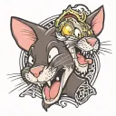 Neo-Traditional "Tom From Tom And Jerry Sticking Out His..." Tattoo ...