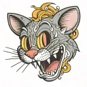 Neo-Traditional "Tom From Tom And Jerry Sticking Out His..." Tattoo ...