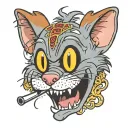 Neo-Traditional "Tom From Tom And Jerry Sticking Out His..." Tattoo ...