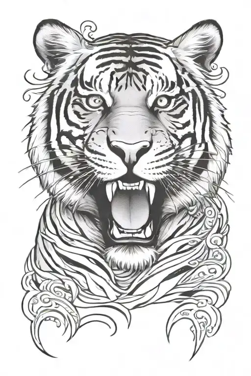 1707+ Tiger Face Tattoo Ideas - BlackInk AI