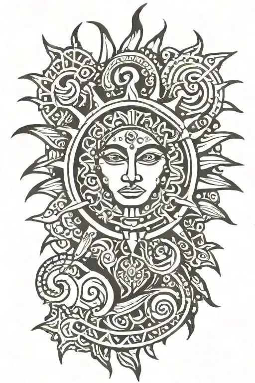 613+ Sun Tribal Tattoo Ideas - BlackInk AI