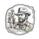 Stencil "Red Dead Redemption 2 Arthur Morgan..." Tattoo - BlackInk AI