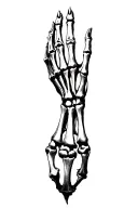 Blackwork "Bones Of The Hand Tattoo" Tattoo - BlackInk AI