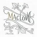 Minimalist "Simple Name Tattoo - Malcolm With A..." Tattoo - BlackInk AI