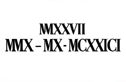 Font ""Mmxvii - Mmxx - Mcmxci "" Tattoo - BlackInk AI