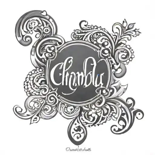 Black and Grey "Chandu Name In Hindi Calligraphy Tattoo" Tattoo ...