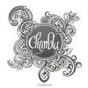 Black and Grey "Chandu Name In Hindi Calligraphy Tattoo" Tattoo ...