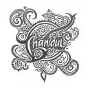 Black and Grey "Chandu Name In Hindi Calligraphy Tattoo" Tattoo ...