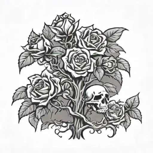 Poison Tree With Dead Roses Temporary Tattoo - BlackInk AI