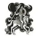 Blackwork "Mahabharat Arjun Tattoo" Tattoo - BlackInk AI