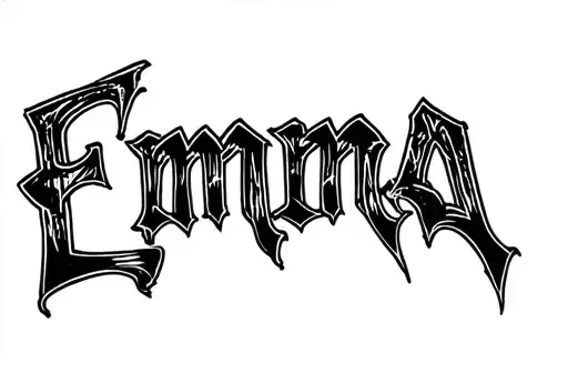 Graffiti Font ""Emma "" Tattoo - BlackInk AI
