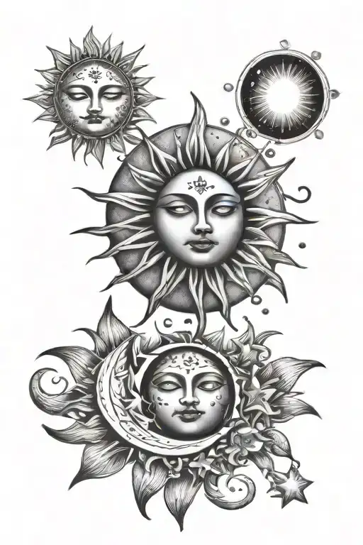 2848+ Sun Moon And Stars Tattoo Ideas - BlackInk AI