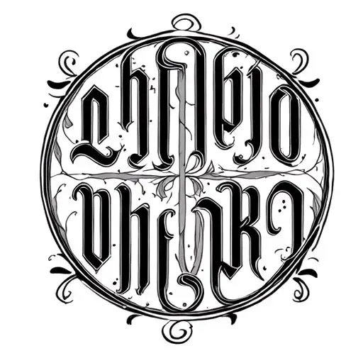 Black and Grey "Two Word Ambigram Generator" Tattoo - BlackInk AI