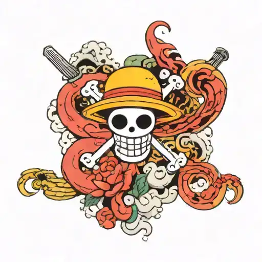 Combine Iconic Symbols From One Piece... Temporary Tattoo - BlackInk AI
