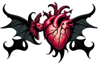 Neo-Traditional "Succubus Womb Heart Tattoo Design" Tattoo - BlackInk AI