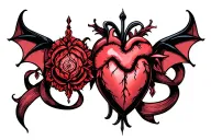 Neo-Traditional "Succubus Womb Heart Tattoo Design" Tattoo - BlackInk AI