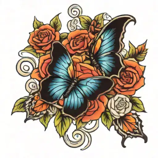 7371+ Roses And Butterflies Tattoo Ideas - BlackInk AI