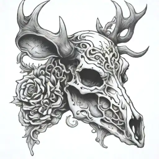 2246+ Skull Deer Tattoo Ideas - BlackInk AI