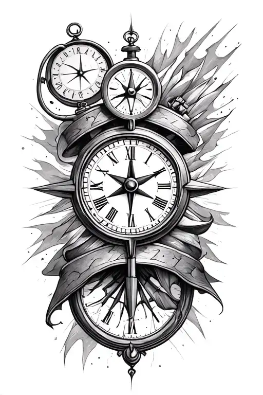 2511+ Compass And Clock Tattoo Ideas in 2025 - BlackInk AI