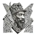 Geometric "Lee Scratch Perry Logo" Tattoo - BlackInk AI